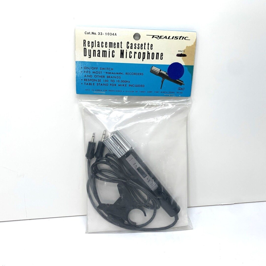 Realistic Cassette Dynamic Microphone Replacement 33-1034A, Vintage ...