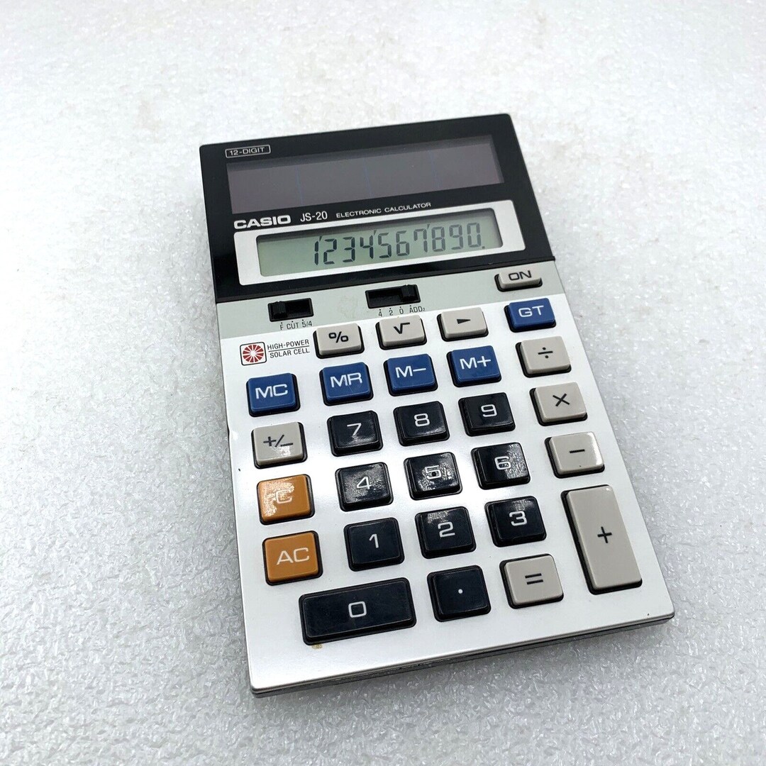 Casio Solar Cell Electronic Calculator, Model JS-20, 12-digit - Etsy