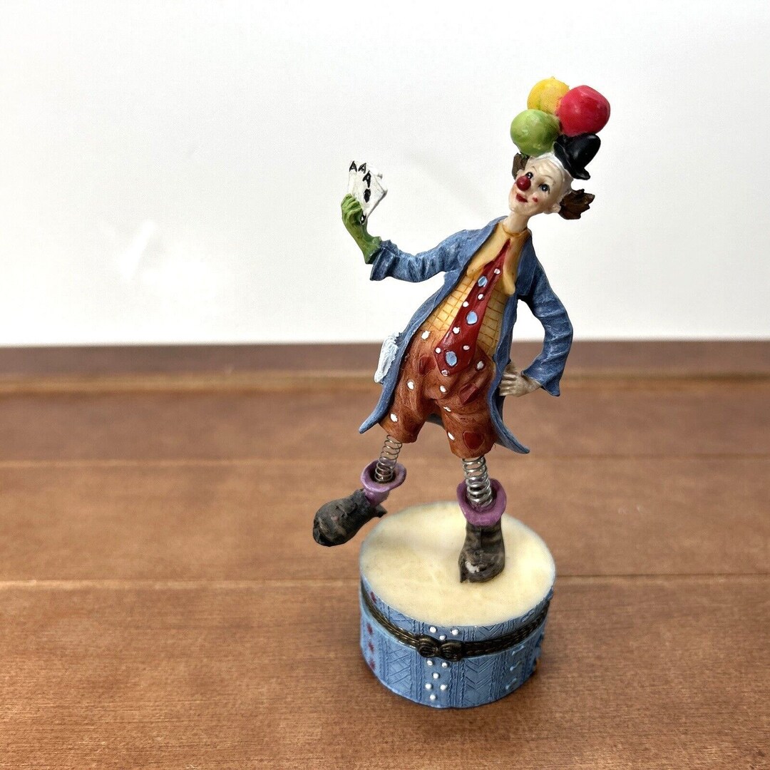 Vintage Hand-painted Resin Bobble Legs Circus Magician Clown Hinged ...