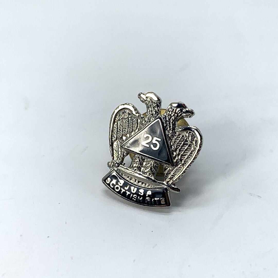 SJ USA Scottish Rite 25 Double Eagle Pin Silver Tone - Etsy