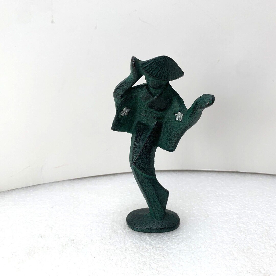 Green Cast Iron Geisha 4.5 Statue Figurine, Japan, Vintage - Etsy