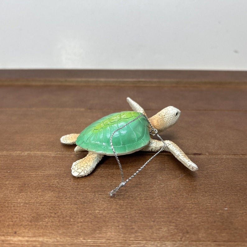 Christmas Hand-painted Resin Sea Turtle Hanging Ornament, Ocean ...