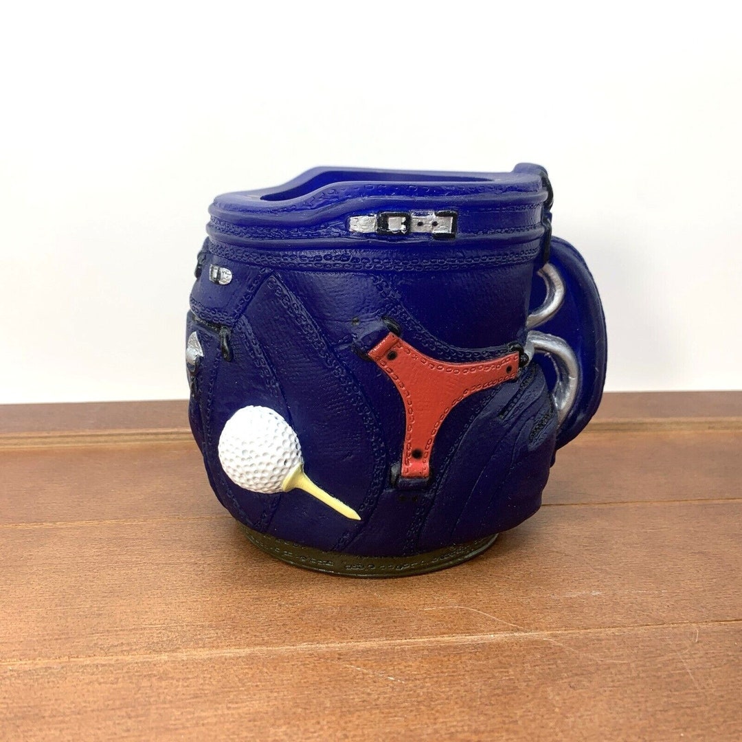 Rivers Edge Beer Soda Can Koozie Holder Sleeve Cooler Blue Golfer Golf ...