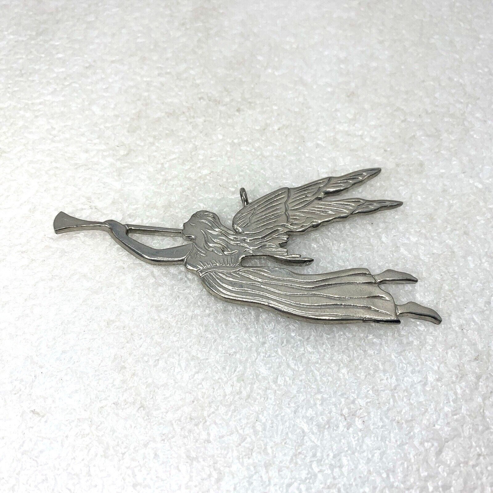 1984 Lizzie Brown Metal Angel Horn Christmas Ornament Art Decor ...