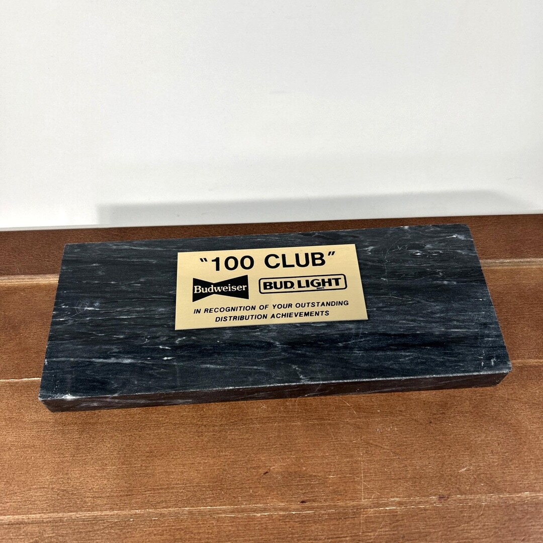 100 Club Budweiser Bud Light Stone Block Plaque Paperweight Decor - Etsy