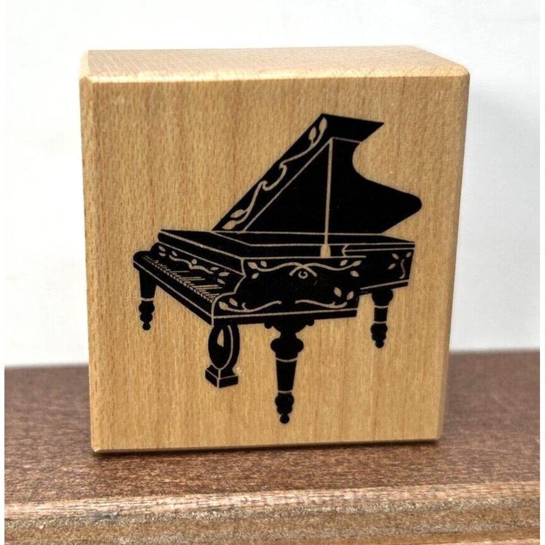 1999 PSX, Wood Rubber Stamp C-192 , Grand Piano Music, Unused - Etsy