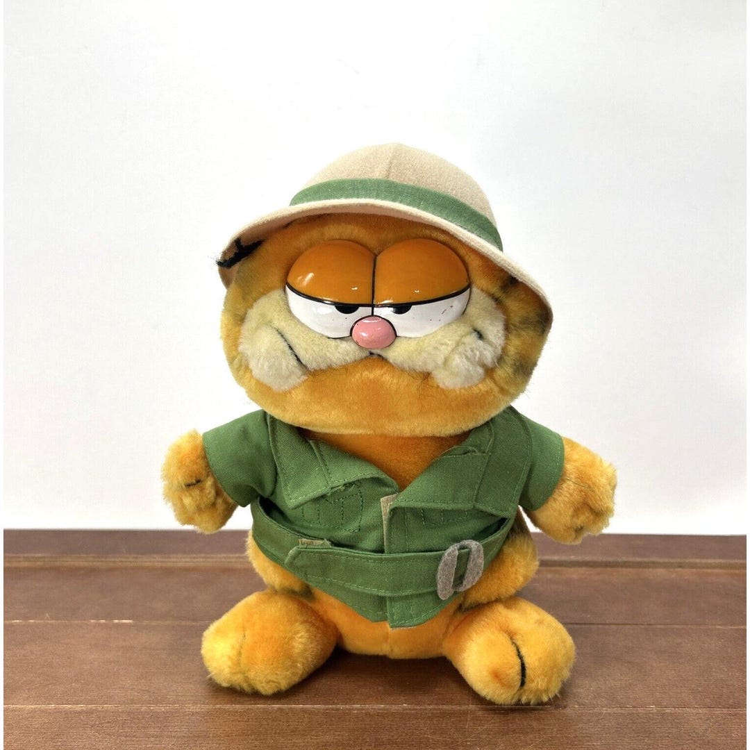 1981 Dakin Garfield Cat Adventure Safari Explorer 9" Stuffed Plush ...