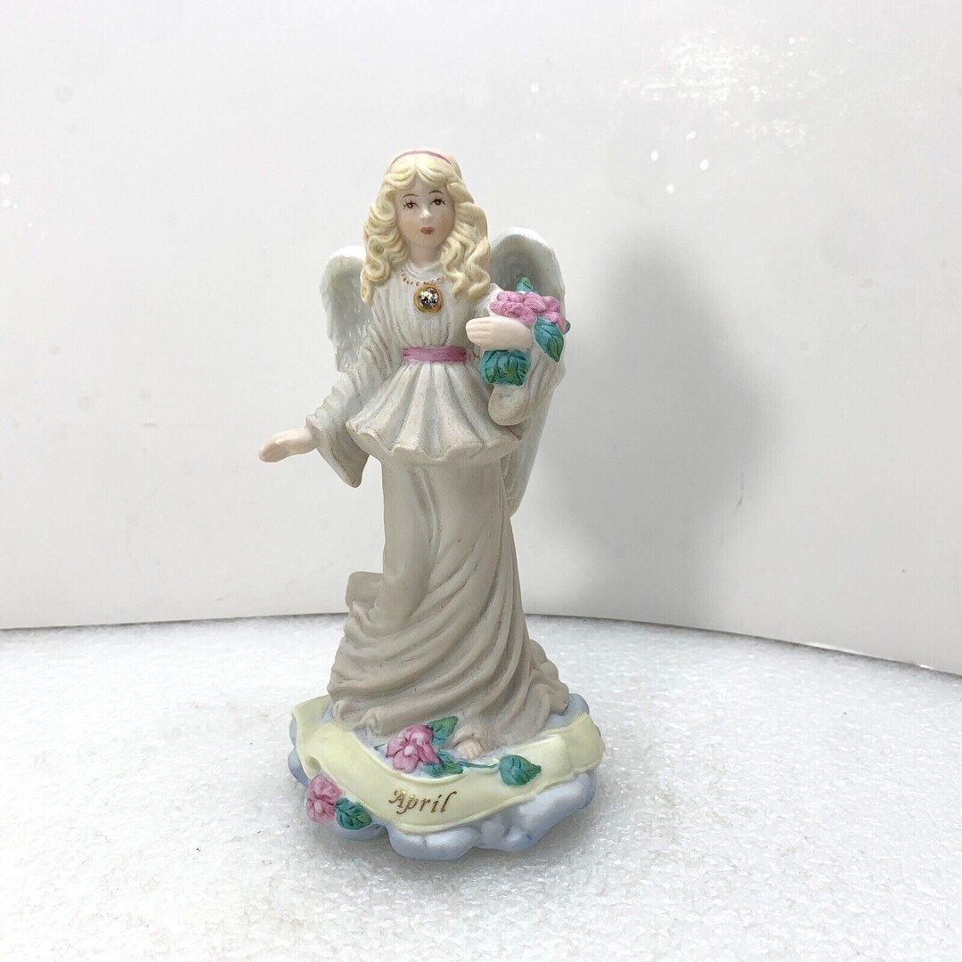 1997 Enesco Birthday Angel Rhinestone April 6" Figurine, Vintage - Etsy