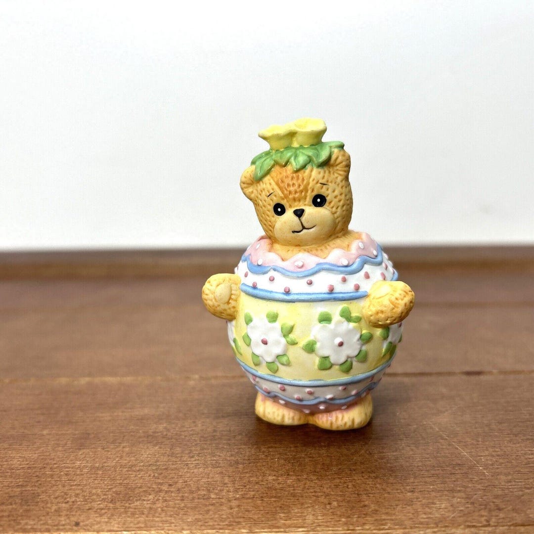 1991 Lucy Rigg Enesco Lucy & Me Porcelain Bear Egg Figurine Easter ...