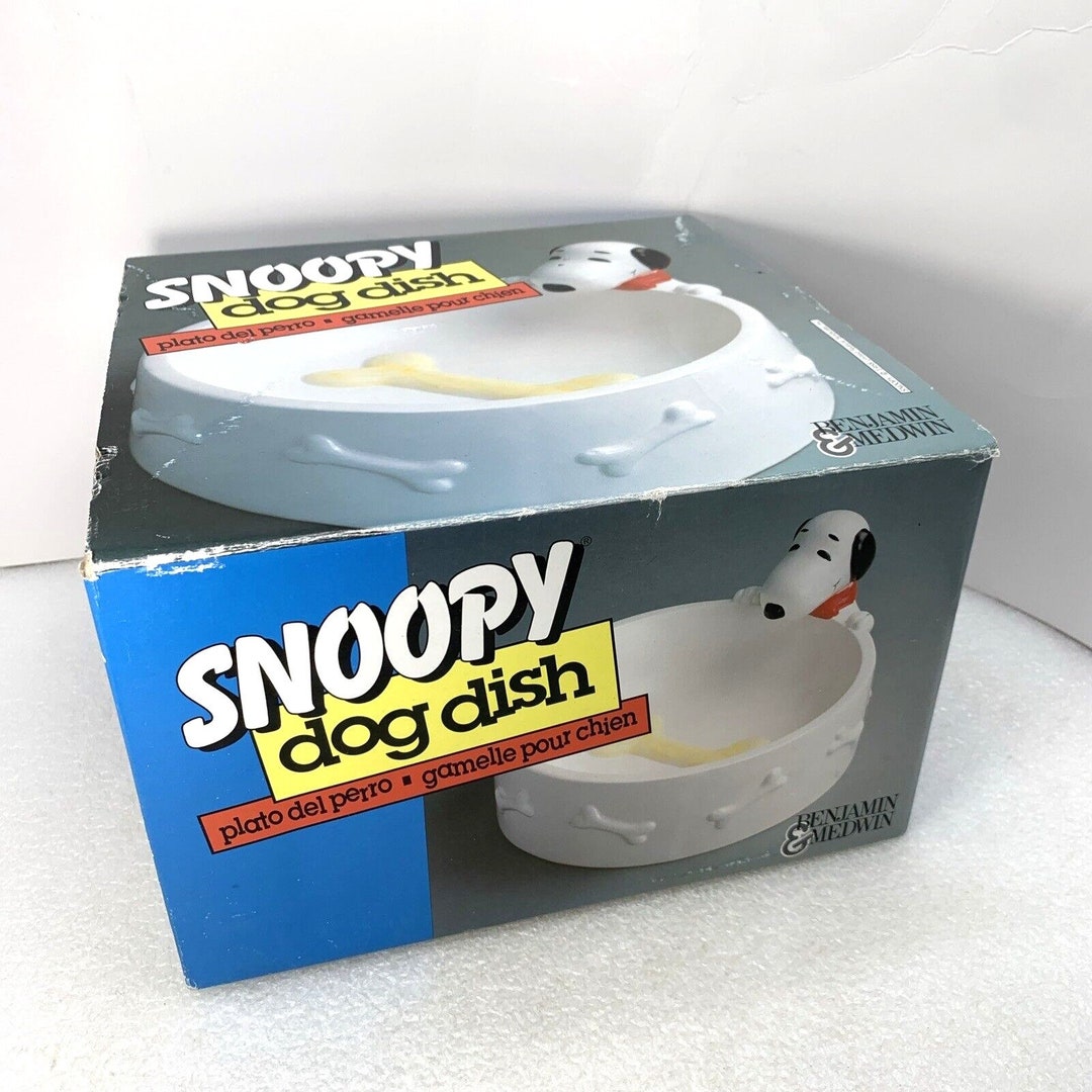 1994 Benjamin & Medwin Snoopy Dog Dish Food Bowl Ceramic, New - Etsy