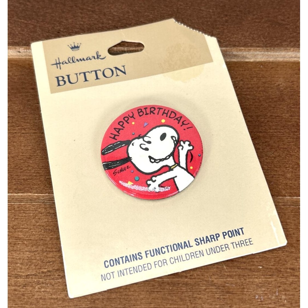 Hallmark Happy Birthday Snoopy Button, JF6115 - Etsy
