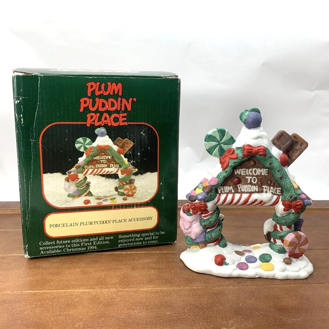 1992 Giny Plum Puddin' Place Welcome Sign, Christmas Village Decor - Etsy