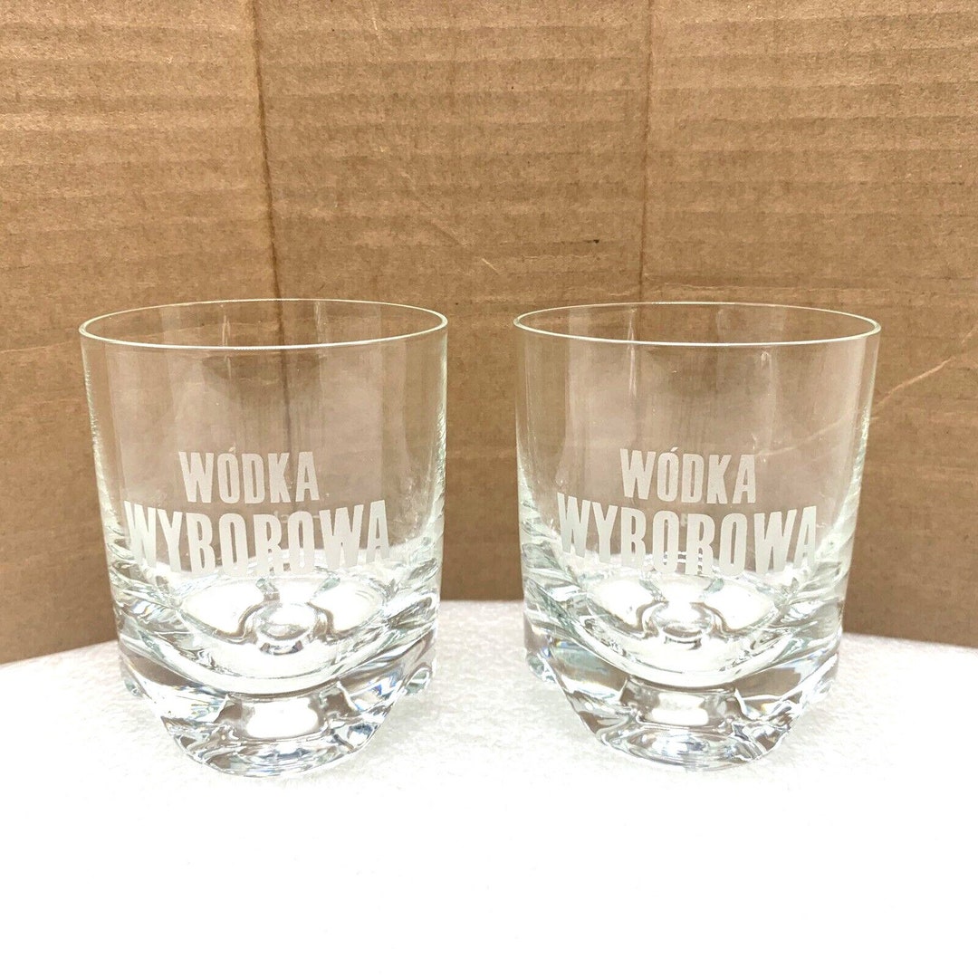 Wodka Wyborowa Old Fashioned Whiskey Footed Rock Glasses, Set of 2 - Etsy