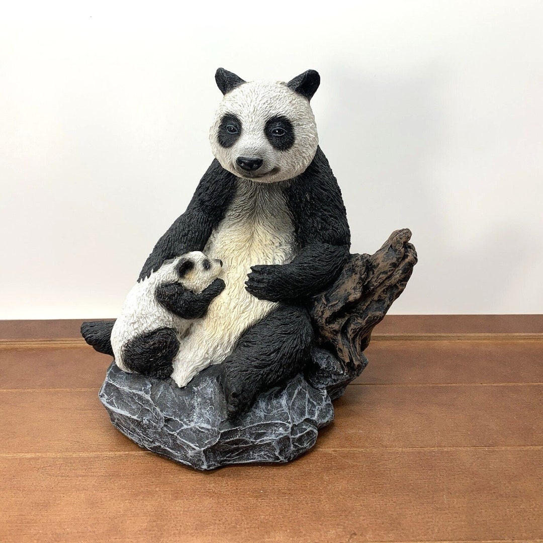 Panda Bear Mother Cub Family 8 Tall Hand-painted Figurine Statue ...