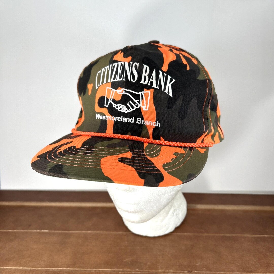 Vintage Citizens Bank Camo Snapback Hat Westmoreland Branch Promo Cap ...