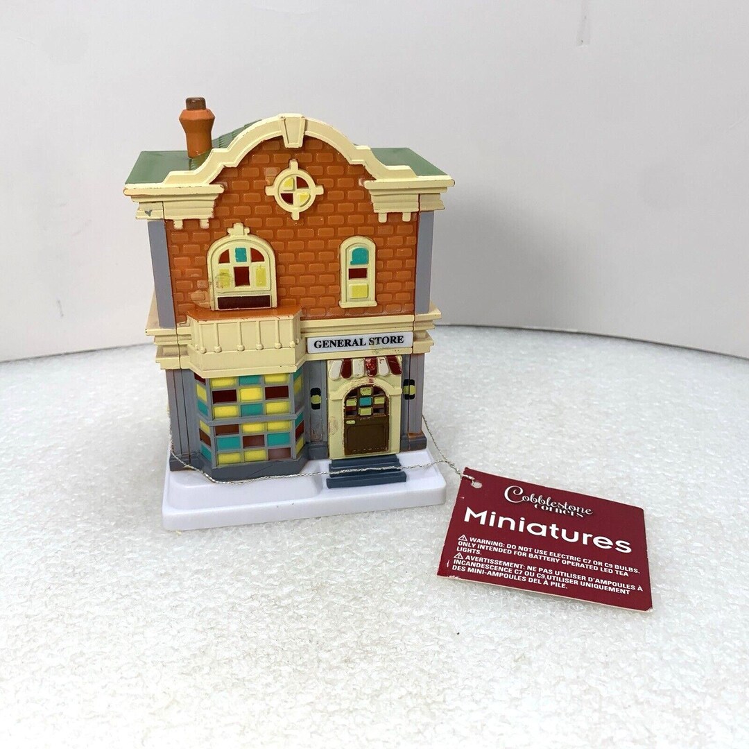 Cobblestone Corners Miniatures 4.5 Plastic General Store Christmas ...