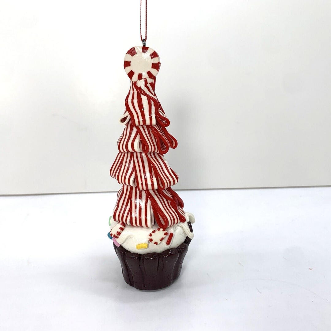 Peppermint Ribbon Tree Cupcake Christmas Sprinkles 5 Polymer Clay ...