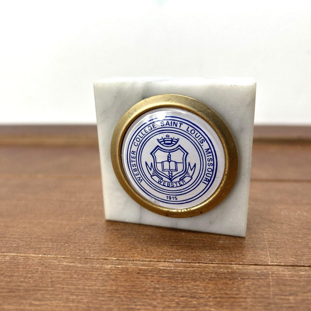 Vintage Webster College Saint Louis Missouri Marble Stone Paperweight ...