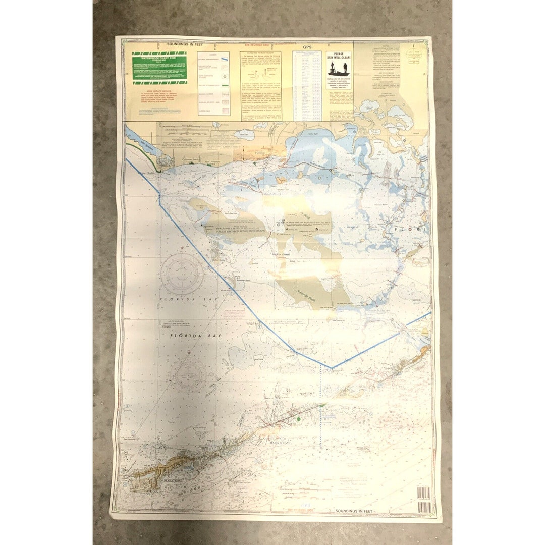 Florida Bay 33E Waterproof Chart Map 1995 International - Etsy