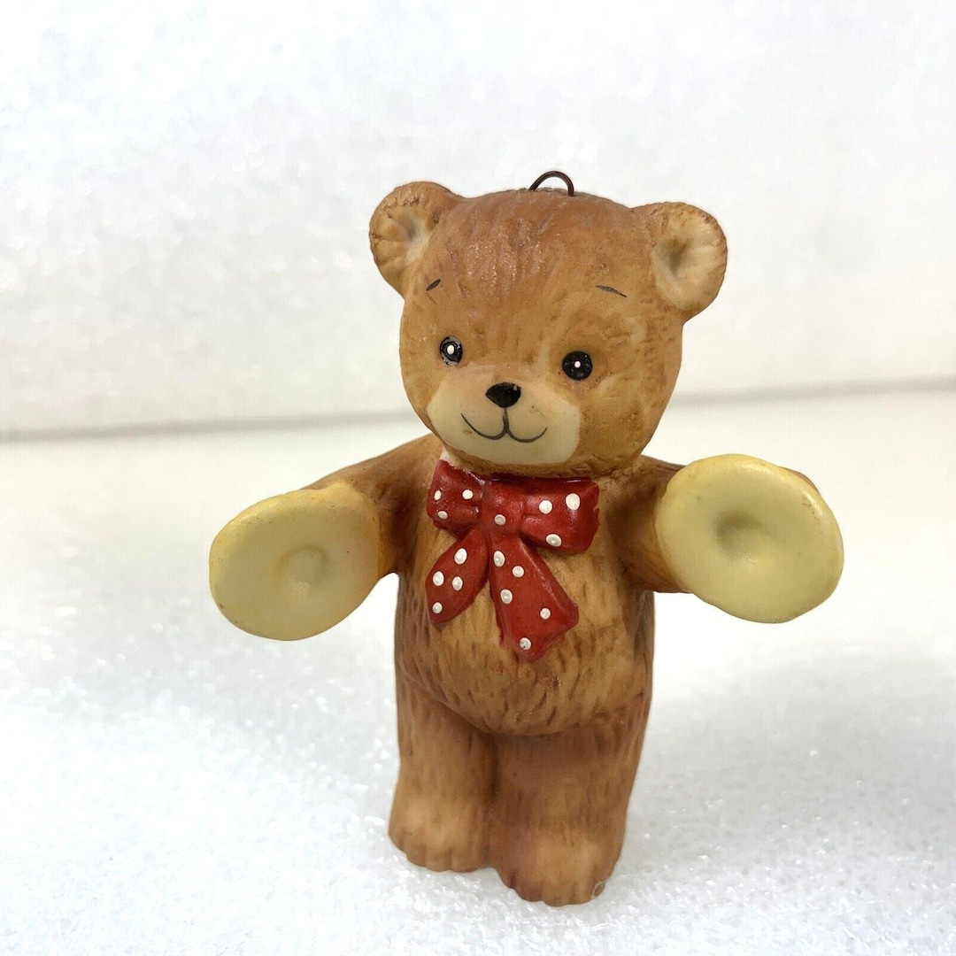 1979 Rigglets Porcelain Lucy Rigg Bear Cymbal Red Polka Dot Bow ...
