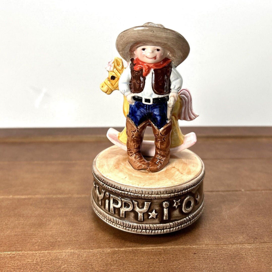 Otagiri Japan Shirley Delph Yippy I O Cowboy Horse Music Box, Don't ...