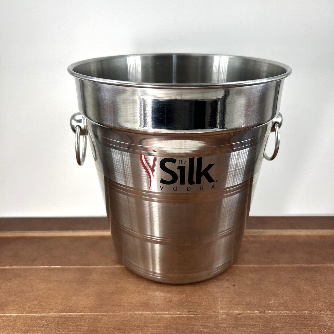The Silk Vodka Stainless Steel Metal Ice Bucket Barware Man Cave, Made ...