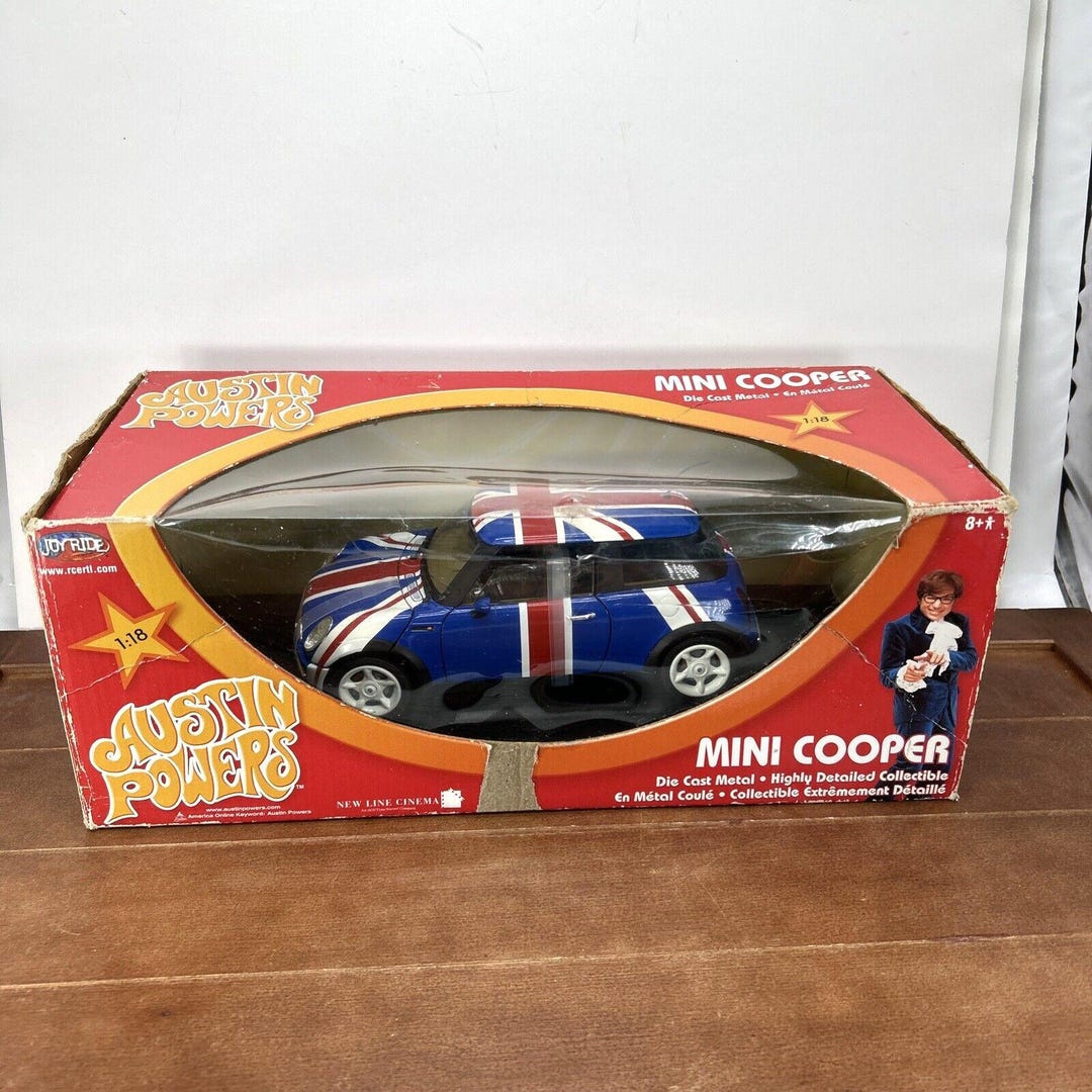 2004 Austin Powers 1:18 Mini Cooper Die Cast Metal Car, Joy Ride ...