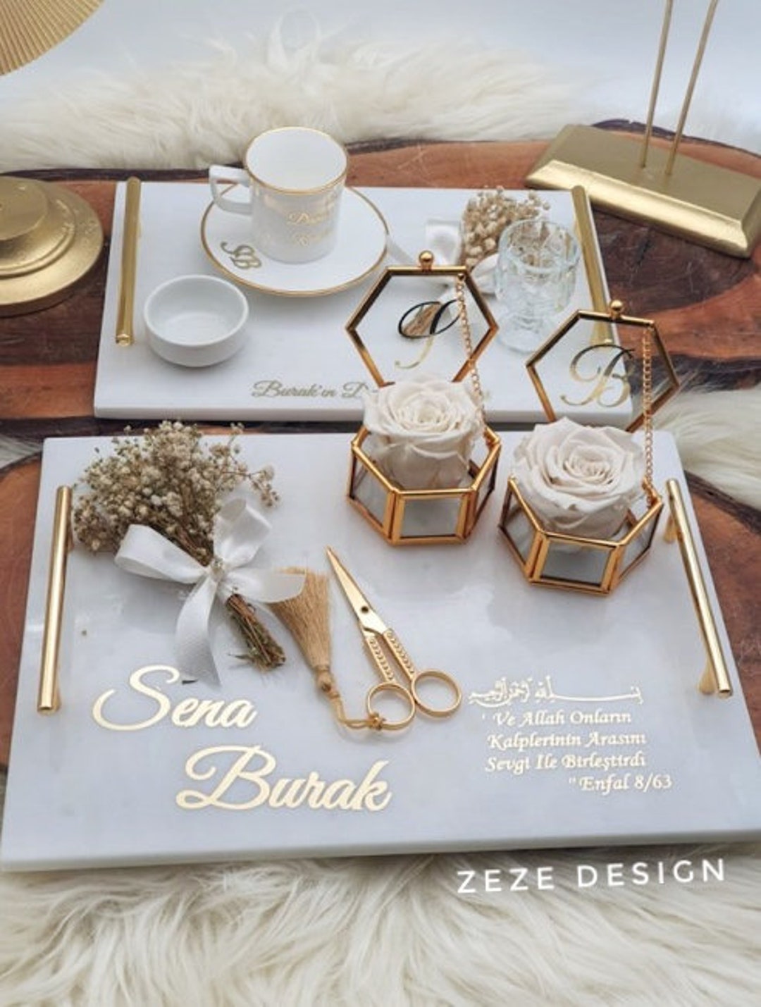 Personalized Engagement Tray Set, Wedding Tray Set Gift, Bride to Be ...