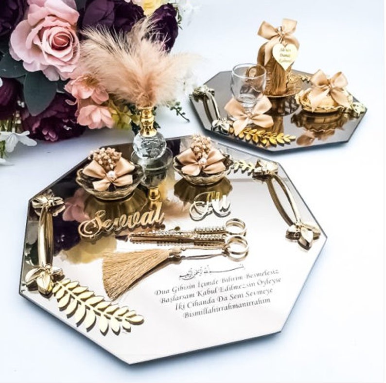 Personalized Engagement Tray Set, Wedding Tray Set Gift, Bride to Be ...