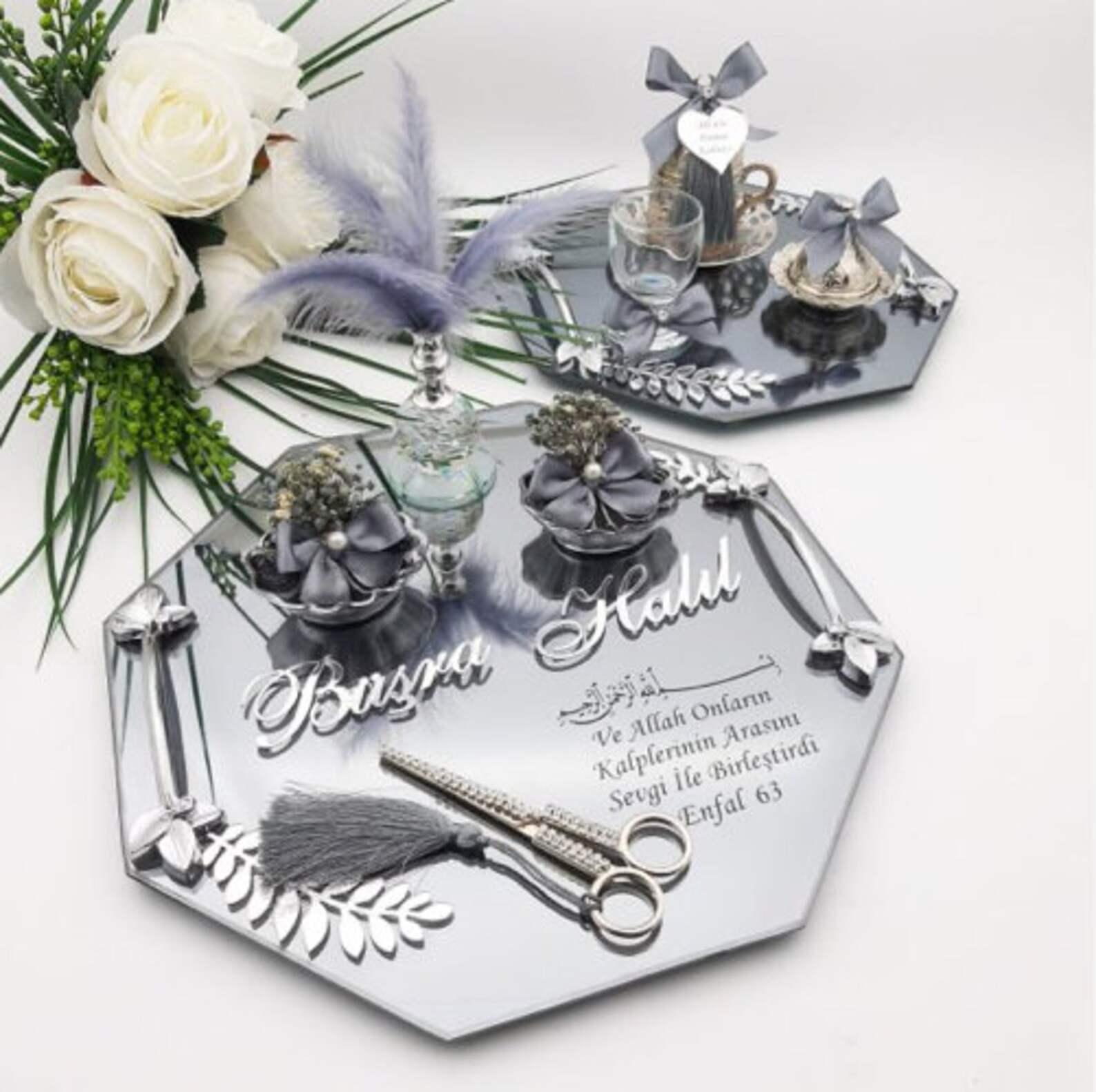 Personalized Engagement Tray Set, Wedding Tray Set Gift, Bride to Be ...