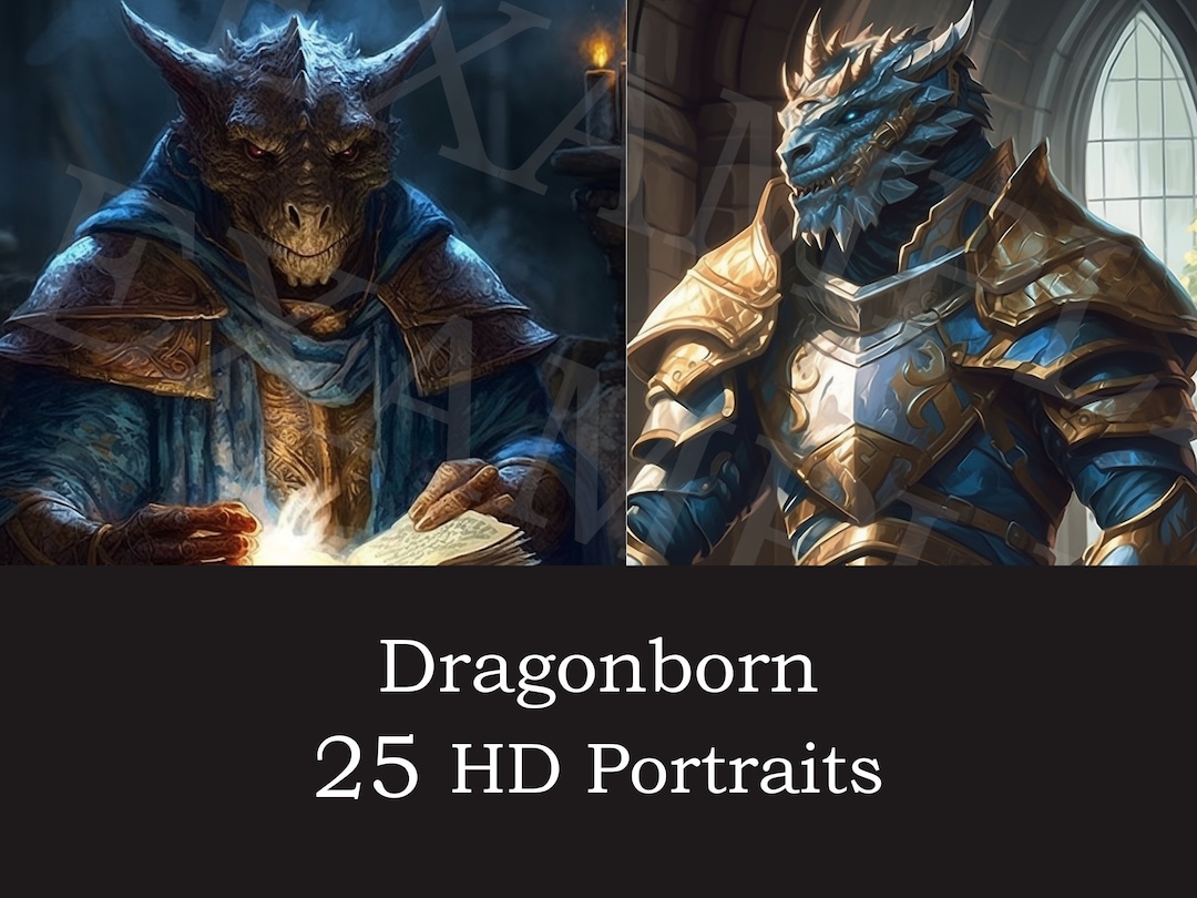 D&D Portrait Pack: 25 Dragonborn Portraits for RPG - Etsy