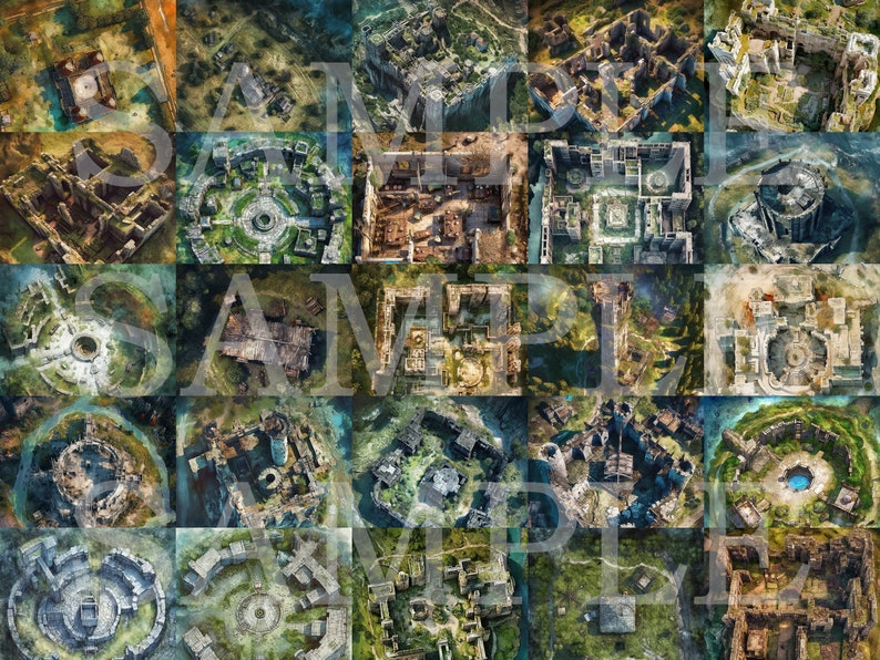 D&D Map Pack: 50 Ancient Ruins Maps - Etsy