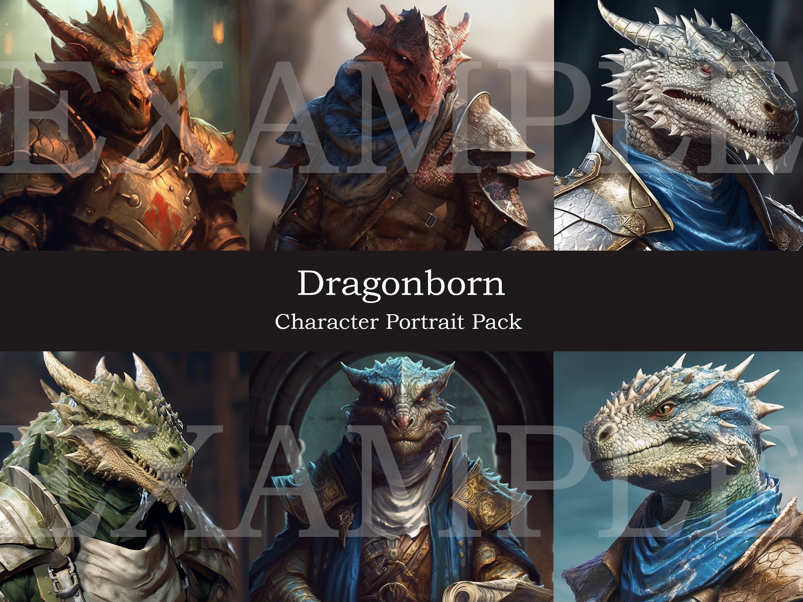 D&D Portrait Pack: 25 Dragonborn Portraits for RPG - Etsy