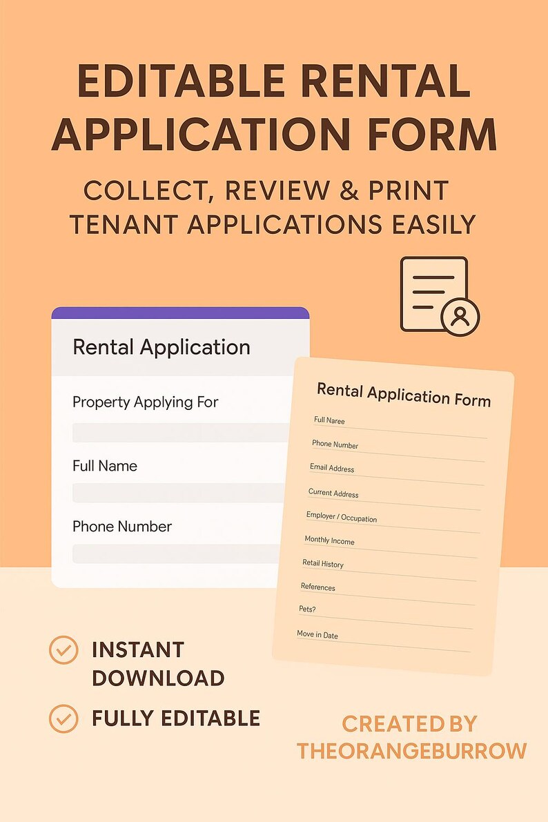 Editable Rental Application Form for Landlords With Google Forms - Etsy