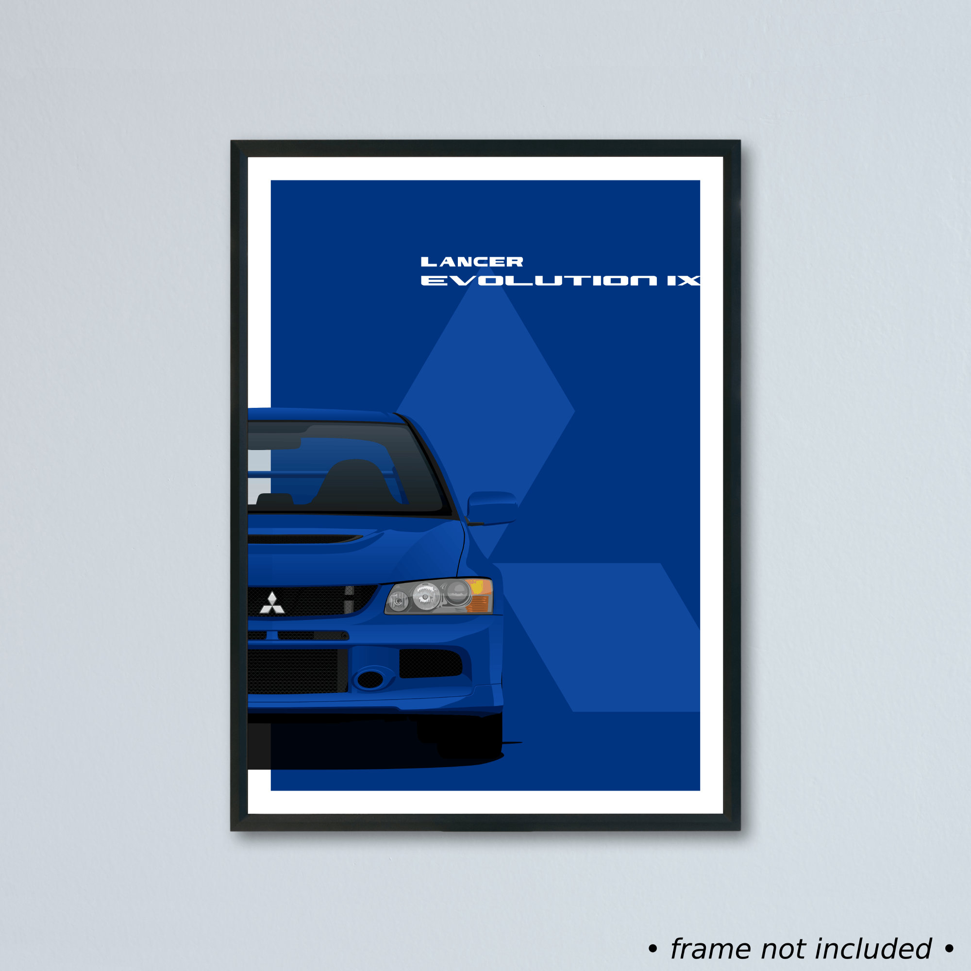 Mitsubishi Lancer Evolution IX Illustration Printed on Matte White ...