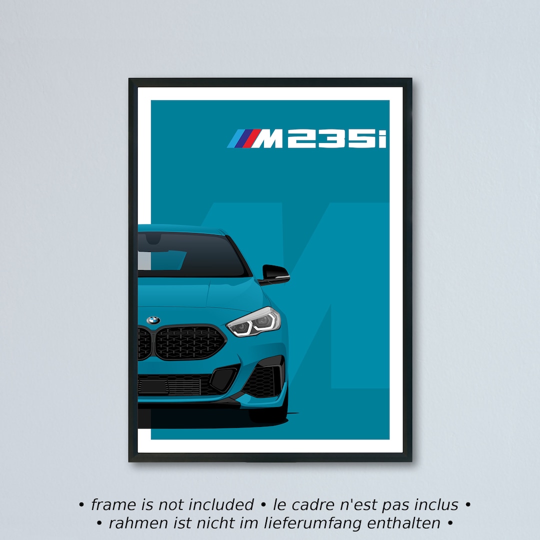 BMW M235i Gran Coupe F44 Illustration Printed on Matte White Paper ...