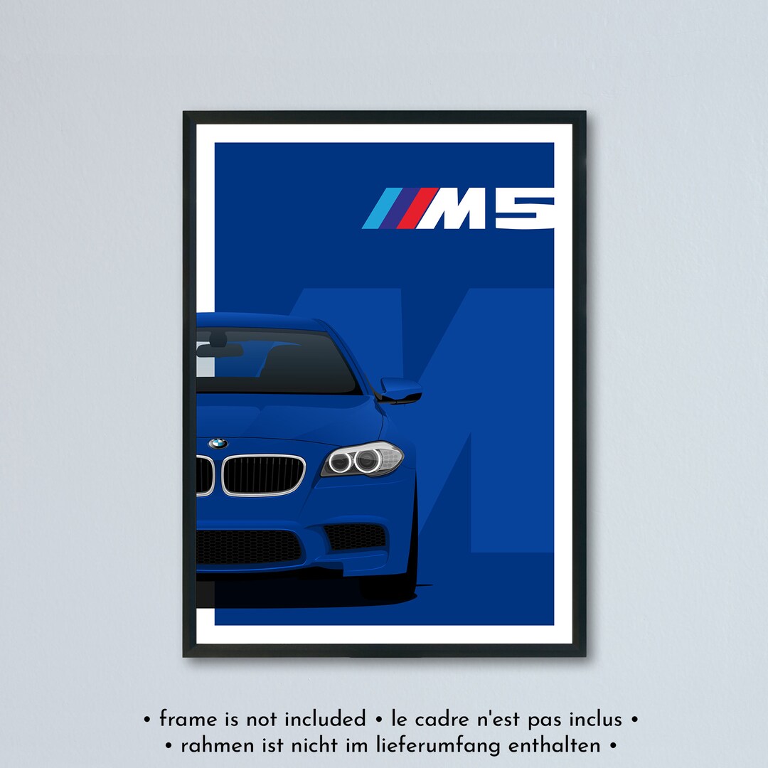BMW M5 F10M & LCI + Competition Illustration Printed on Matte White ...