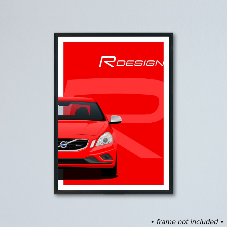 Volvo S60 / V60 R-design Illustration Printed on Matte White - Etsy