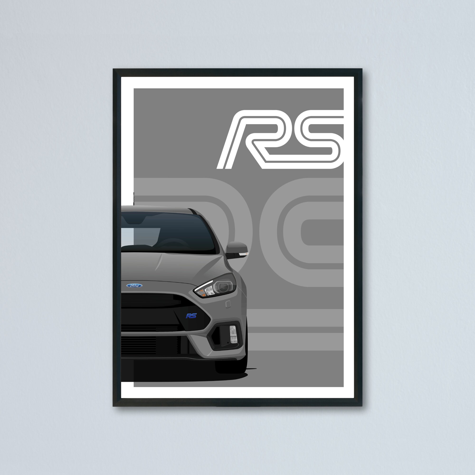 Ford Focus RS Mk3 Art Car Illustration Printed on Matte White | Etsy