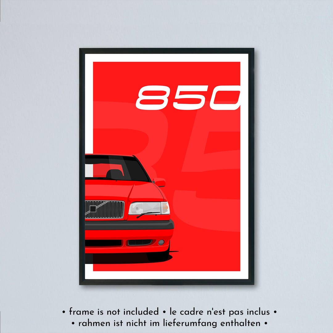 Volvo 850 Illustration Printed on Matte White Paper All Real Exterior ...
