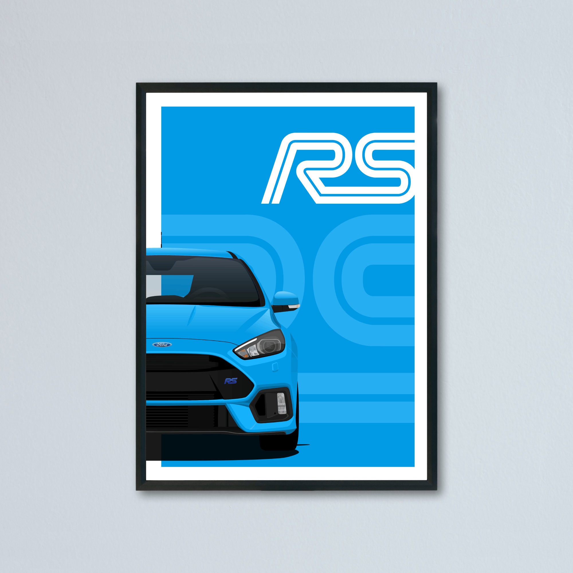 Ford Focus RS Mk3 Art Car Illustration Printed on Matte White | Etsy