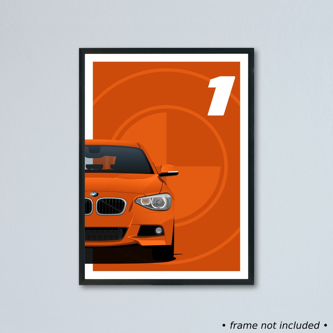 BMW 1-series M-sport F20 & F21 Illustration Printed on Matte White ...