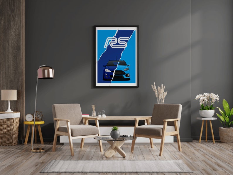 Ford Focus RS Mk1 / Mk2 / Mk3 Art Car Illustration Printed on Matte ...