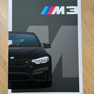 BMW M3 F80 & LCI + Competition and CS Illustration Printed on Matte ...