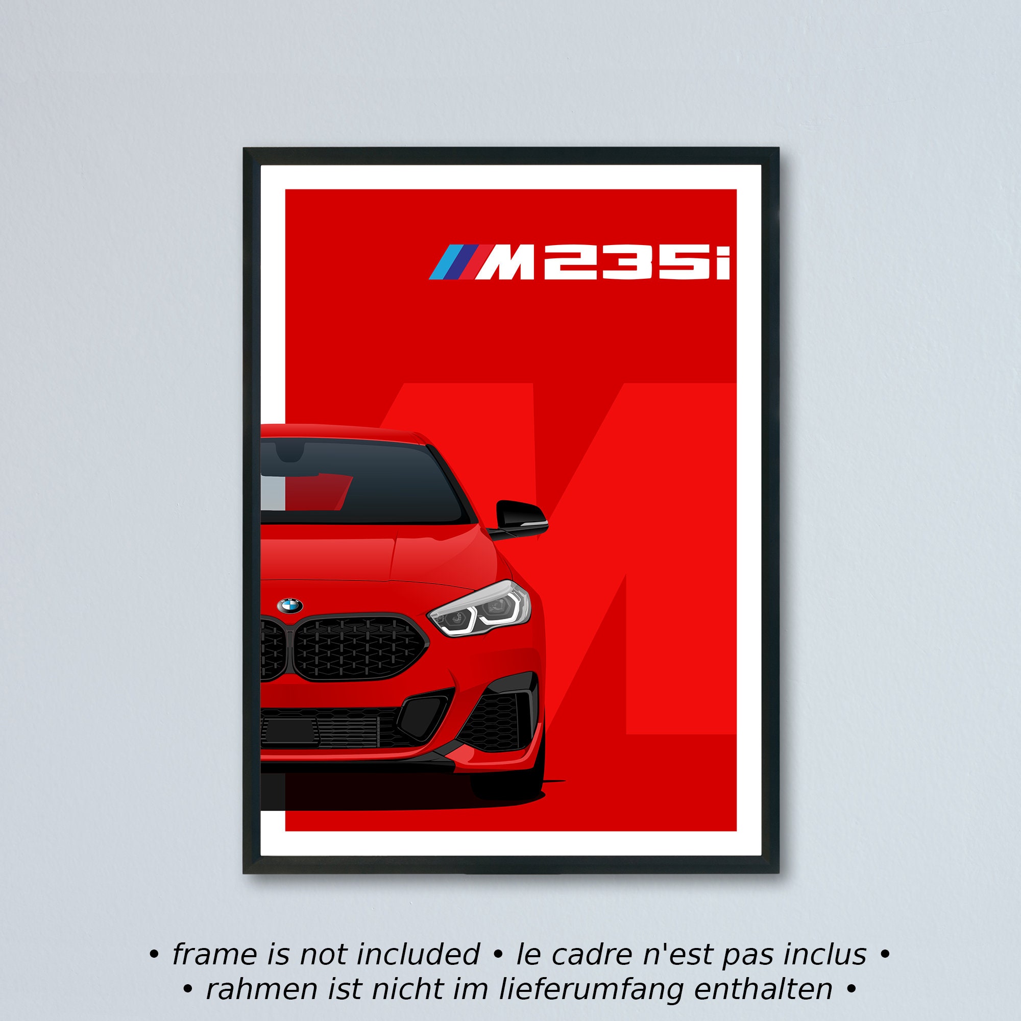 BMW M235i Gran Coupe F44 Illustration Printed on Matte White Paper ...
