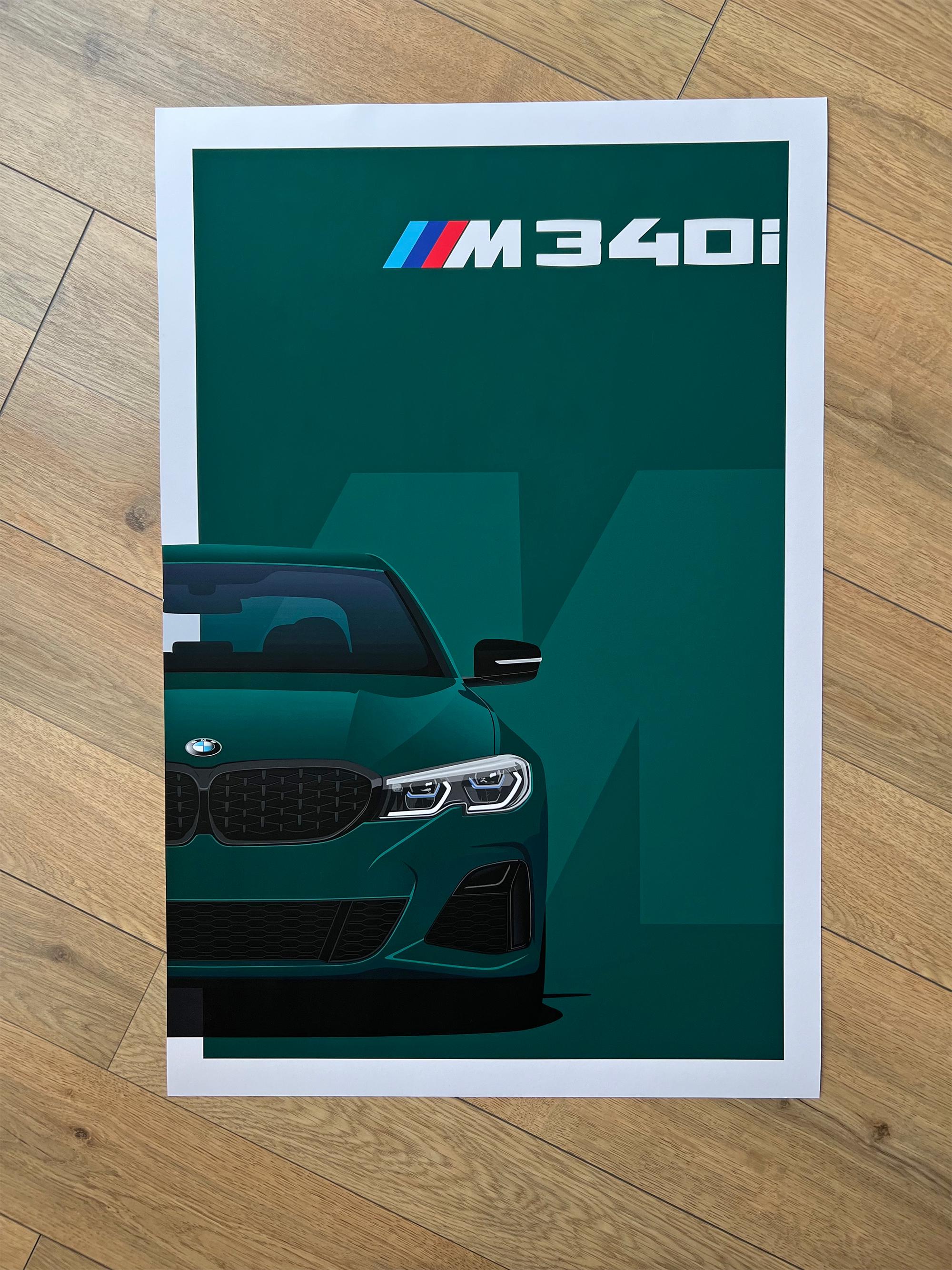 BMW 3-series M Sport G20 G21 Touring Illustration Printed on Matte ...