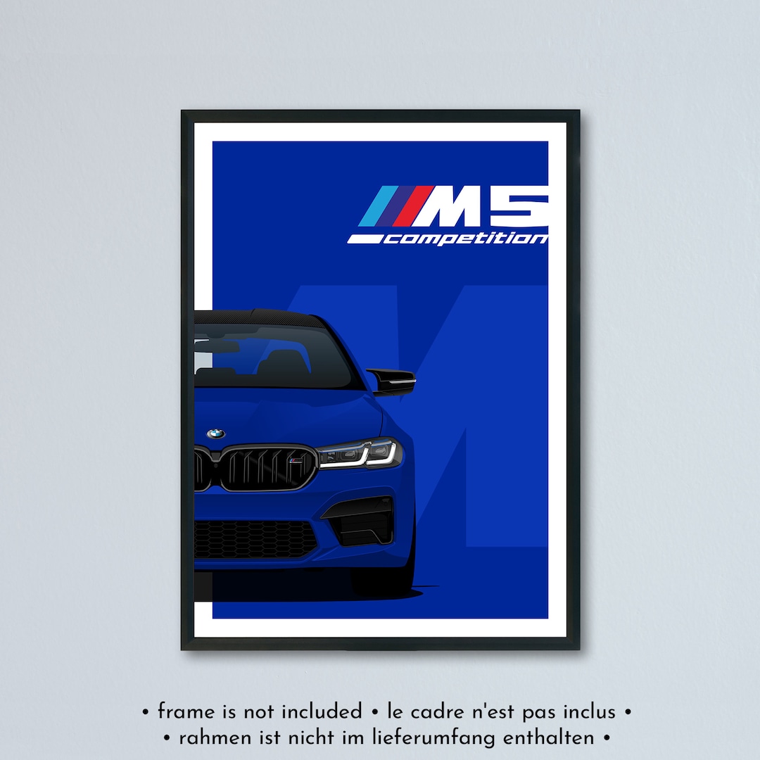 BMW M5 F90 LCI + Competition & CS Illustration Printed on Matte White ...