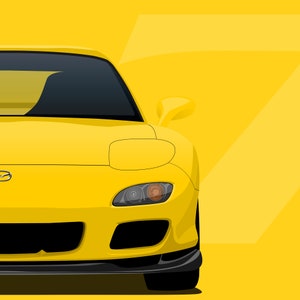 Mazda RX-7 FD FD3S Series 8 Illustration Printed on Matte White Paper ...