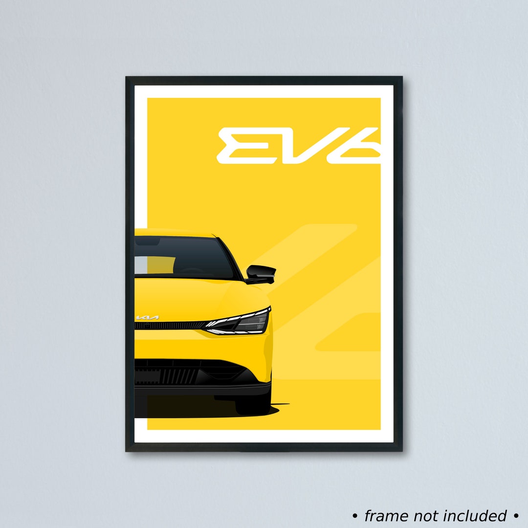 Kia EV6 Art Car Illustration Printed on Matte White Paper - Etsy UK