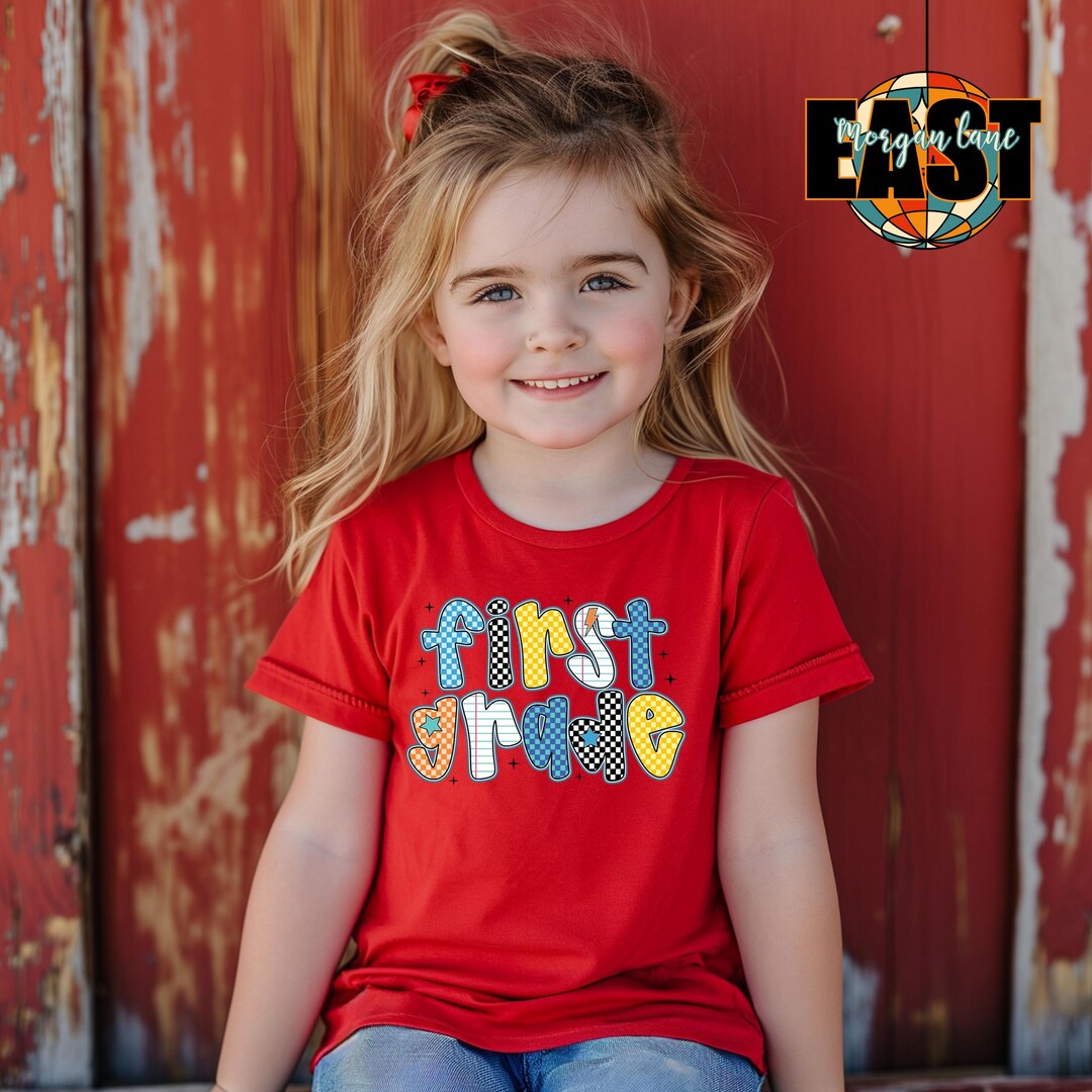 Retro Checkered Back to School Comfort Colors T-shirt Funky Letters ...